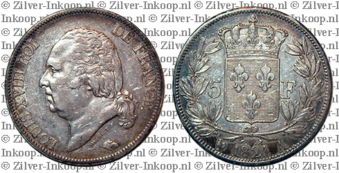 Zilveren Franse Franc & Euro waarde. Koers zilver Francs Frankrijk.